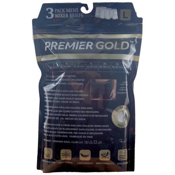 Underwear & Socks | Mens Boxers Briefs Premier Gold Large 2 3pack ...